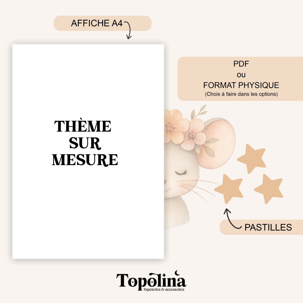 Tableau de Motivation pour Enfant | Sur-mesure | Topolina.fr